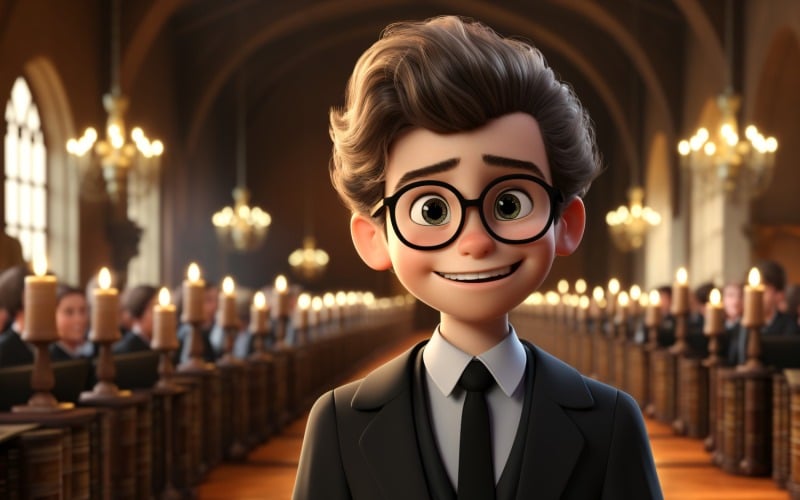 3D Character Child Boy Judge with relevant environment 2