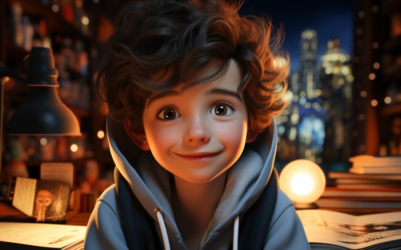 3D Character Child Boy Translator with relevant environment 1