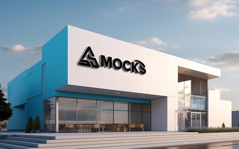 Unique shop building facade logo mockup psd - TemplateMonster