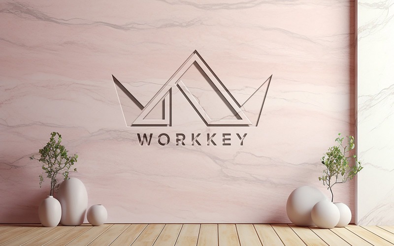 Indoor wall logo mockup psd template - TemplateMonster