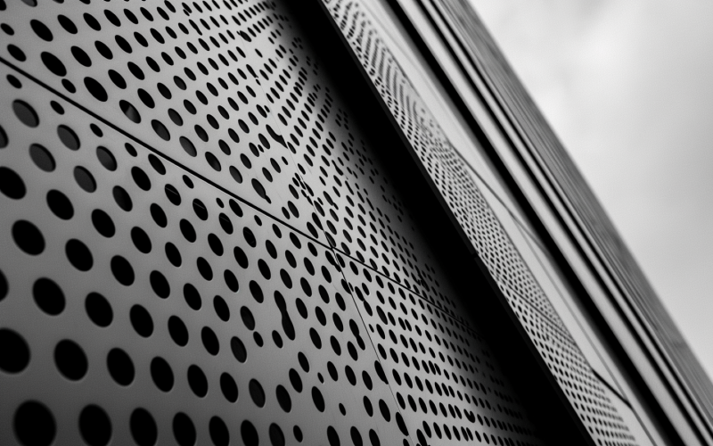 Closeup Commercial Building Fascia Signboard Mockup 240