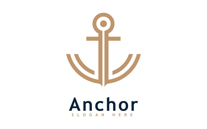 Plantilla de diseño de icono de logotipo de ancla V2