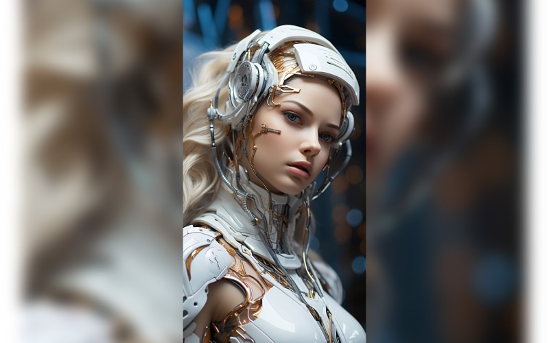 Anthropomorphic Female robot Frostpunk Portraiture 07