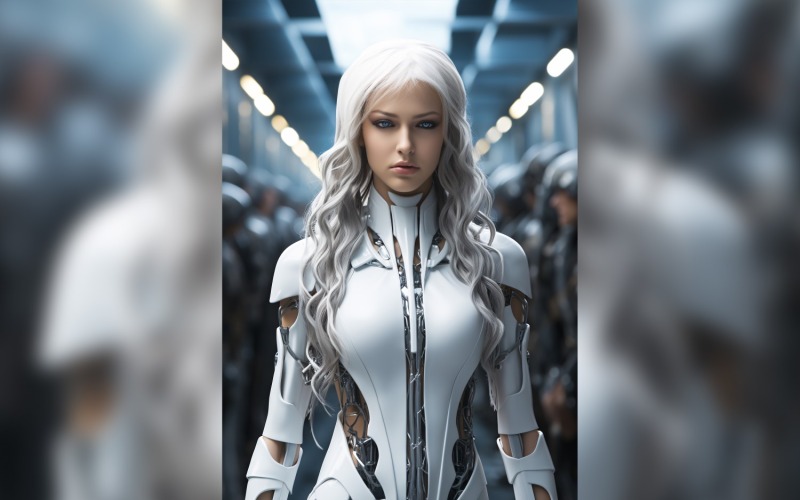 Robot féminin anthropomorphe Frostpunk Portraiture 25