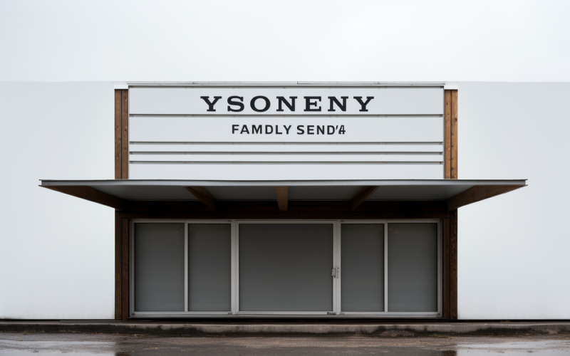 Commercial Aluminium Building Fascia Logo Signage Mockup 375