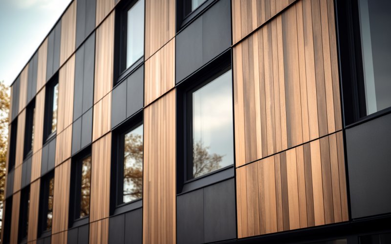 Commercial Wooden Cladding wall Fascia Logo Signage Mockup 329