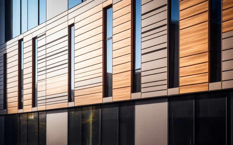 Commercial Wooden Cladding wall Fascia Logo Signage Mockup 337