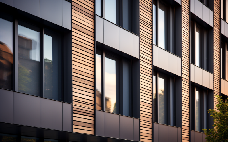 Commercial Wooden Cladding wall Fascia Logo Signage Mockup 340