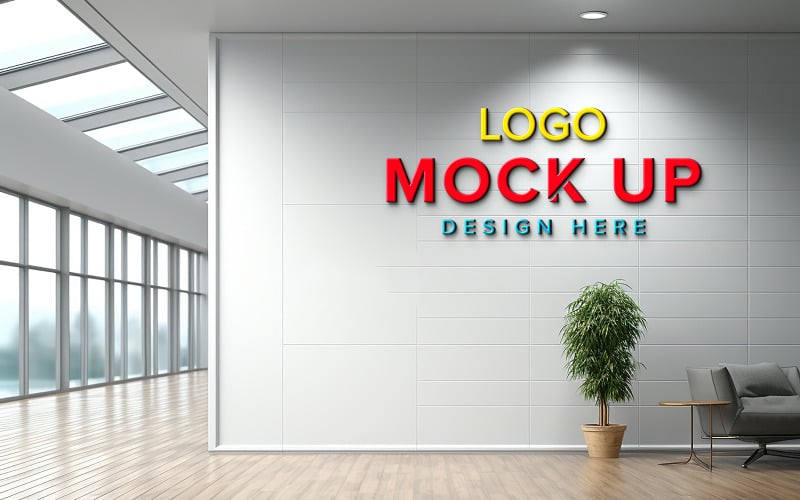 Indoor wall logo mockup indoor psd #419919 - TemplateMonster