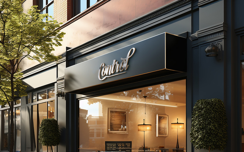 Logo shop sign mockup template #419908 - TemplateMonster