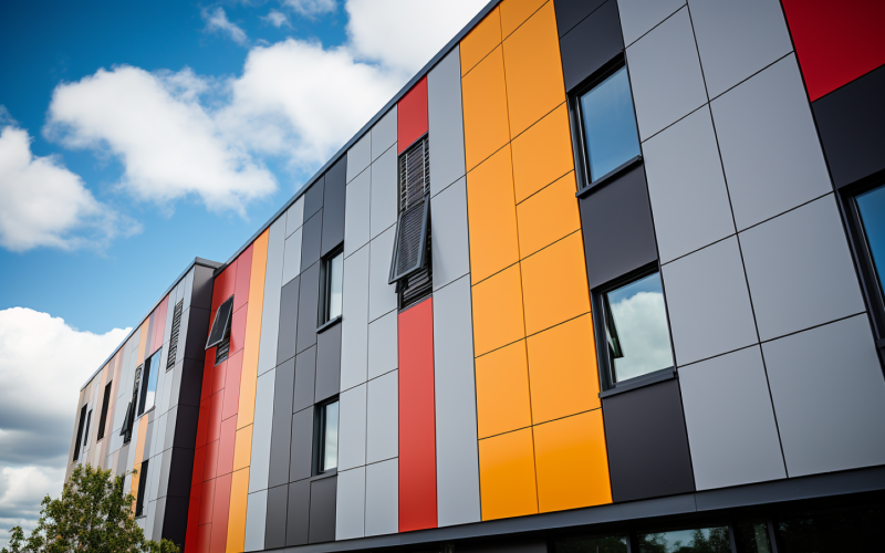 Commercial Aluminium Building Fascia Logo Signage Mockup 389