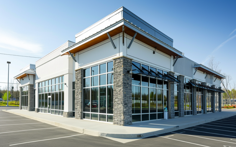 Sign Board Mockup Commercial Building Fascia Aluminium Metal 472