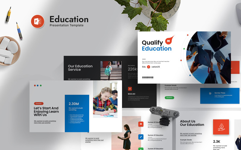 Plantilla de presentación de PowerPoint sobre educación creativa