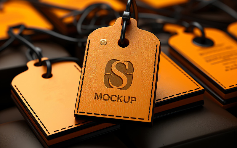 Clothes brand tag mockup psd v3 #420604 - TemplateMonster