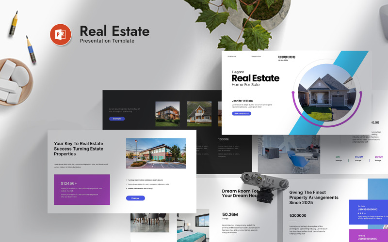Gayrimenkul İşi PowerPoint Sunumu #420618 - TemplateMonster