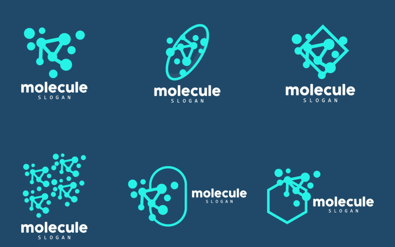 Nöron Logosu Molekül Logo Tasarımı SET2 - TemplateMonster