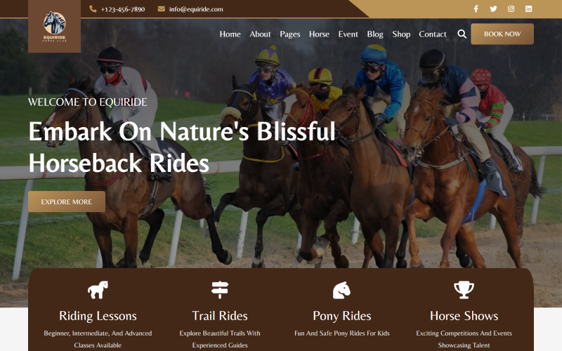 Horse Website Templates - 68 Best Equestrian & Horse Riding Web Themes