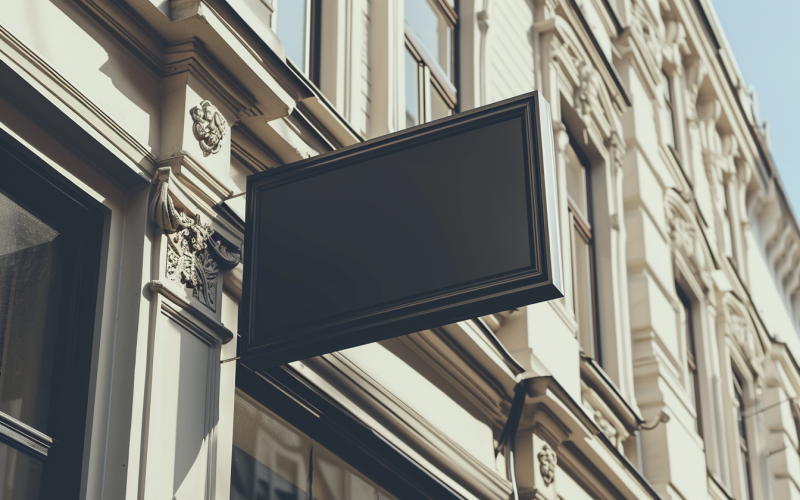 Wall Mounted Sign on Building Mockup 23 - TemplateMonster