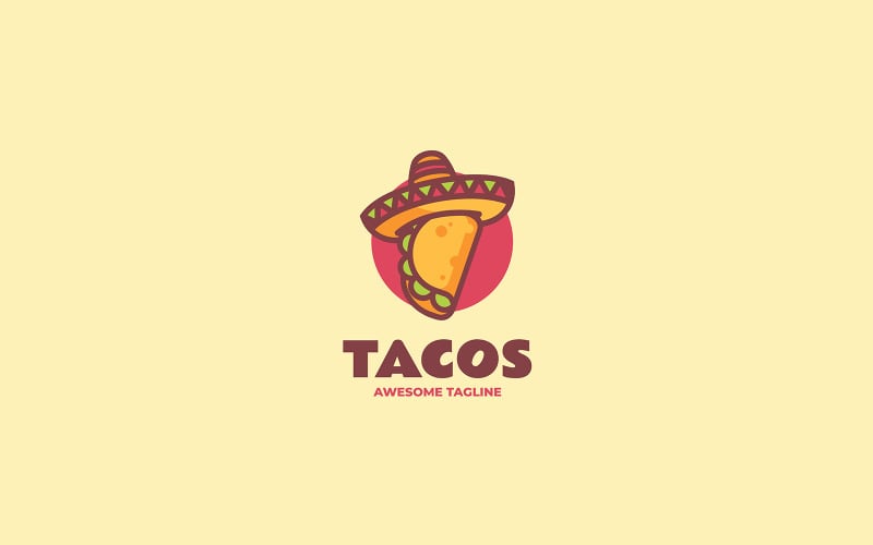 Tacos Food Simple Mascot Logo #420911 - TemplateMonster