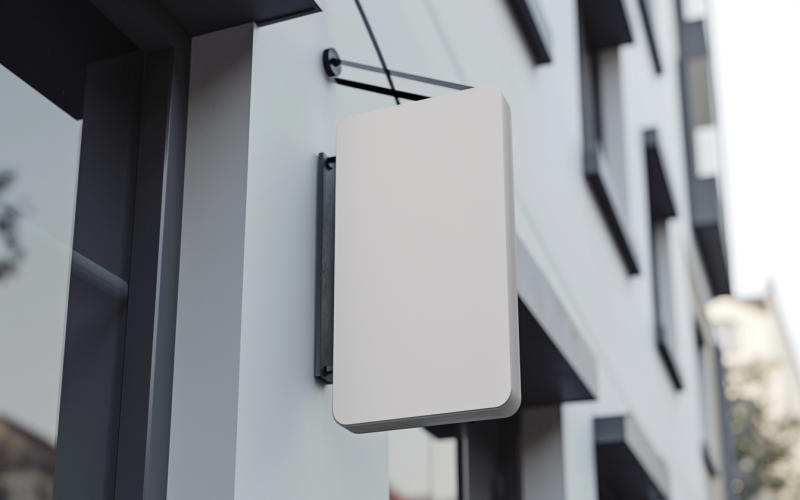 Wall Mounted Sign on Building Mockup 123. - TemplateMonster