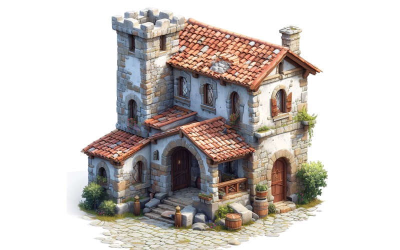 Medieval Barracks Set of Video Games Assets Sprite Sheet 14