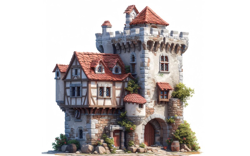 Medieval Barracks Set of Video Games Assets Sprite Sheet 16