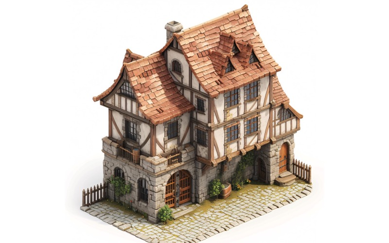 Medieval Barracks Set of Video Games Assets Sprite Sheet 9