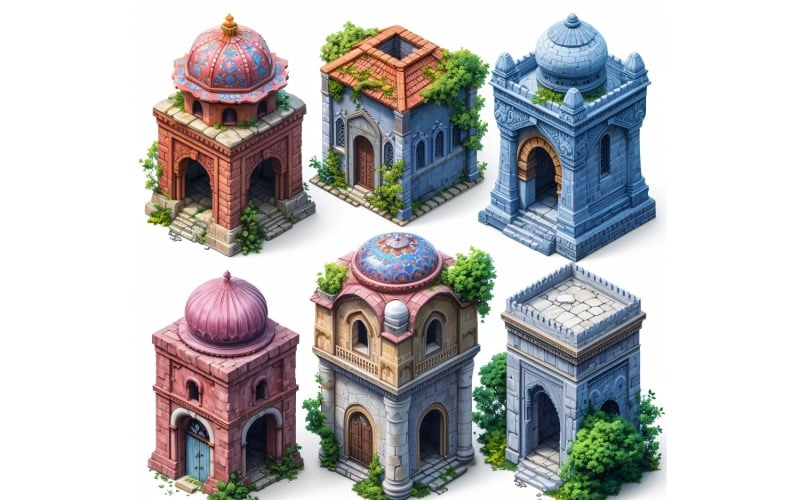 Grand theatre Set of Video Games Assets Sprite Sheet 02.