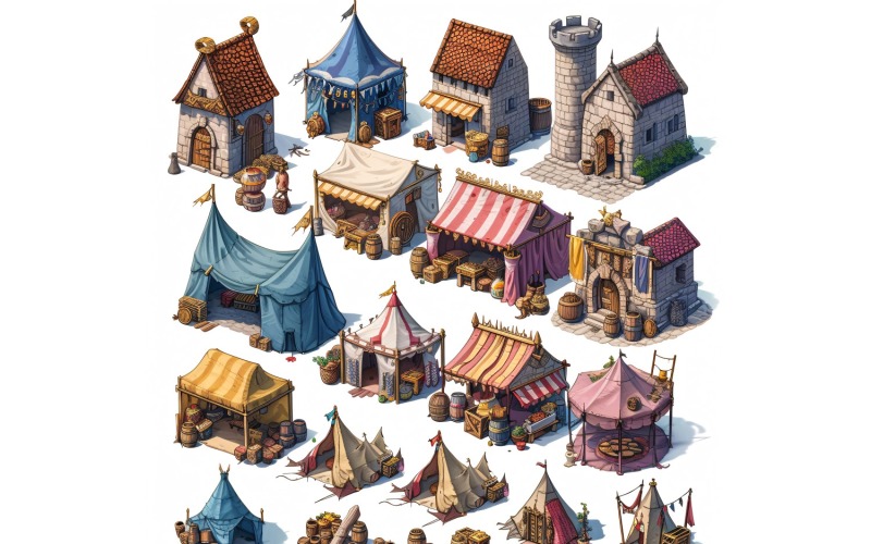 Large Marketplace Set of Video Games Assets Sprite Sheet 213
