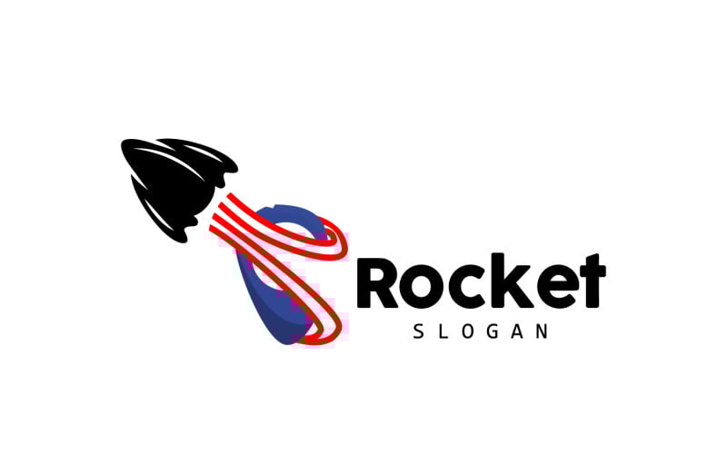Space rocket logo design illustration modern V4