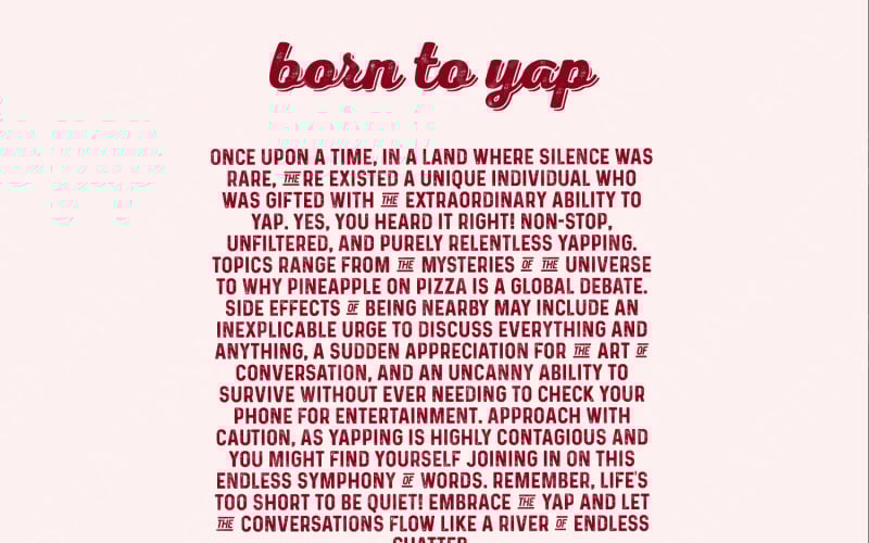 Born to Yap Digital Download, Funny Meme PNG, Y2K Humor, Cute PNG ...
