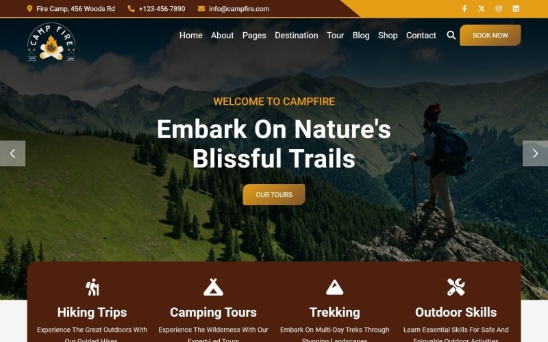 Camping Responsive Website Template #48901 - TemplateMonster
