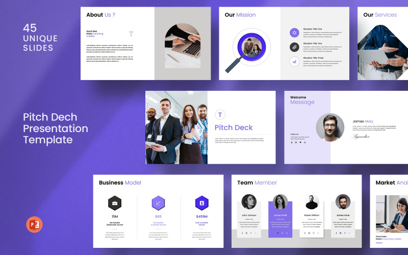 Modello di presentazione PowerPoint-Pitch Deck