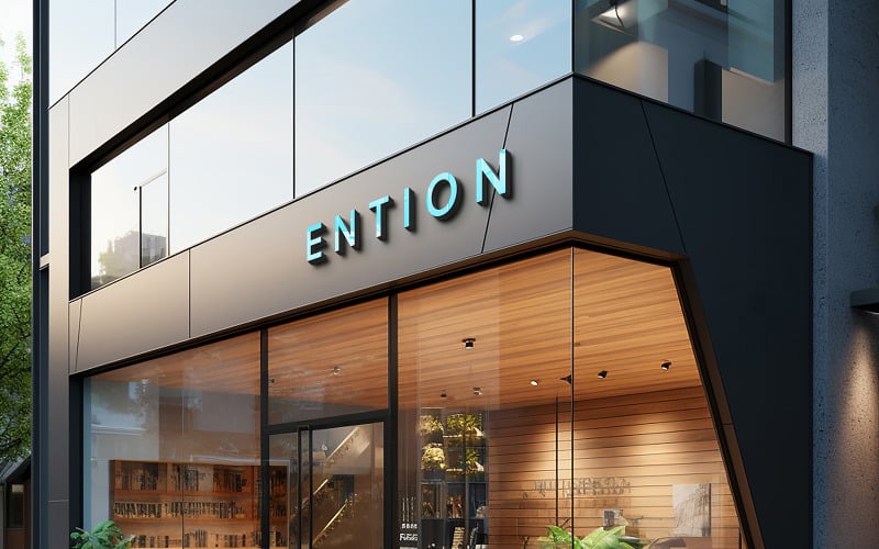 Storefront mockup branding facade mockup storefront logo mockup ...