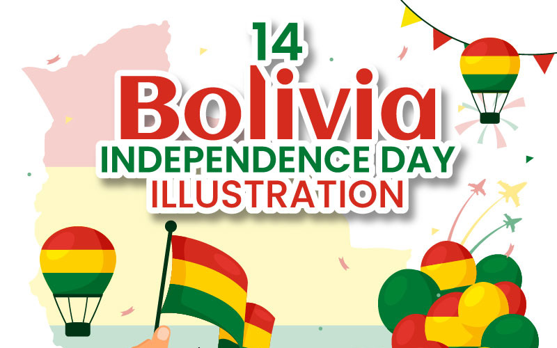 14 Día de la Independencia de Bolivia Ilustración