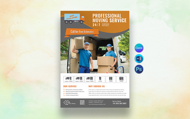 Canva Moving Flyer Template #423159 - TemplateMonster