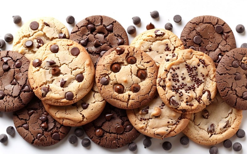 Different Chocolate chip cookies collage 267