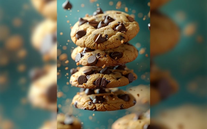 Floating Cookie Flying Chocolate chip cookies 10