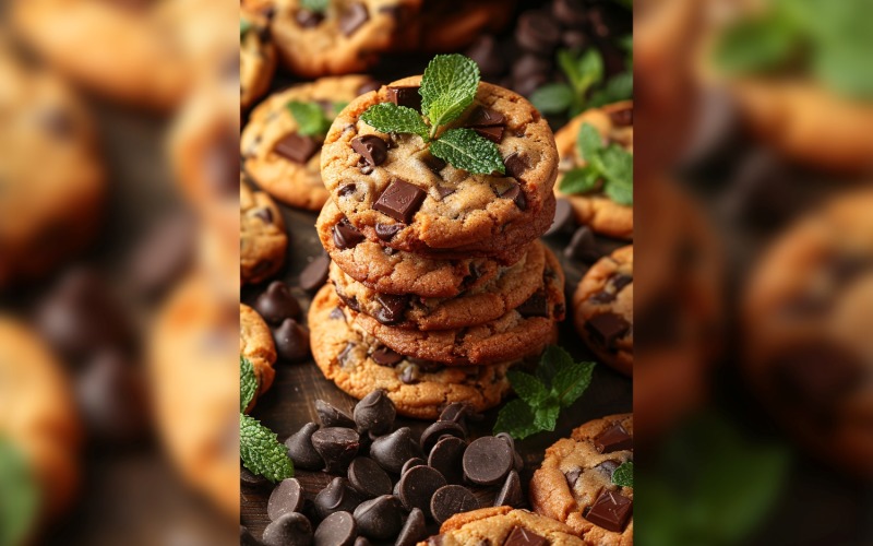 Cookies with chocolate chips Heap collage 69