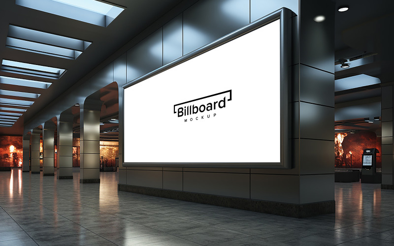Subway station white board logo mockup - TemplateMonster