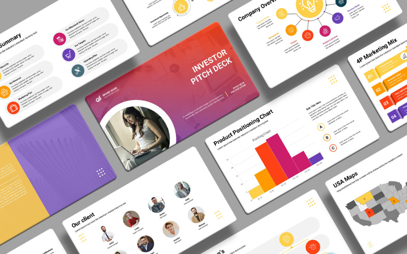 Yatırımcı Konuşma Sunumu PowerPoint #423782 - TemplateMonster