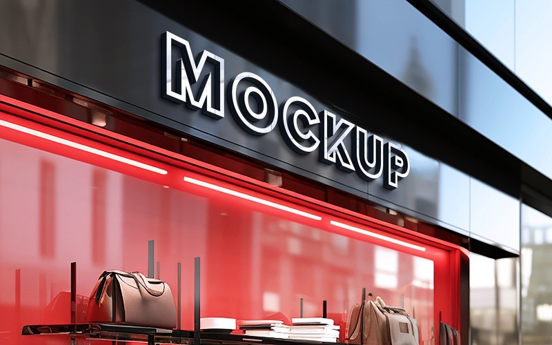Free storefront facade logo mockup shop facade logo free mockup psd