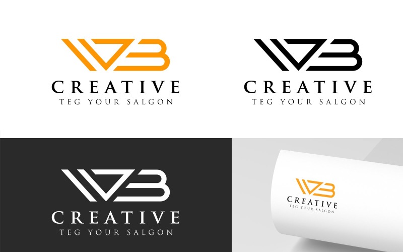 Modelo de design de logotipo de letras WB - TemplateMonster