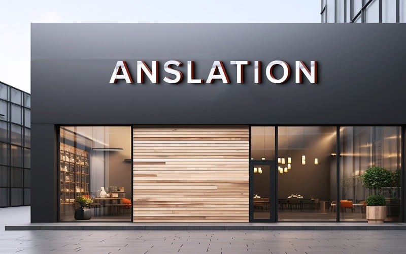 Storefront facade logo mockup 3d front sign logo mockup psd