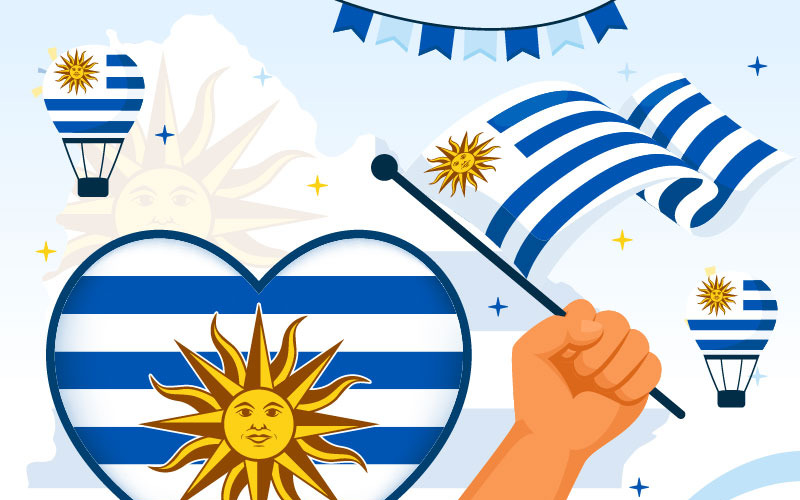 14 Día de la Independencia de Uruguay Ilustración