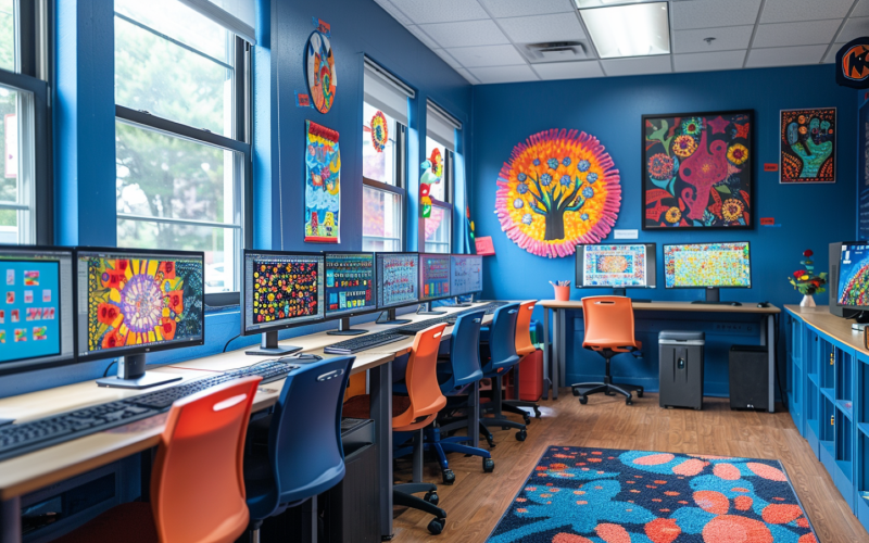 Kids at classroom environments Students imaginative prowess 248