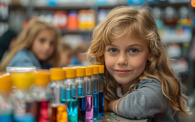 Kids Young scientists conducted experiments in school's lab 265