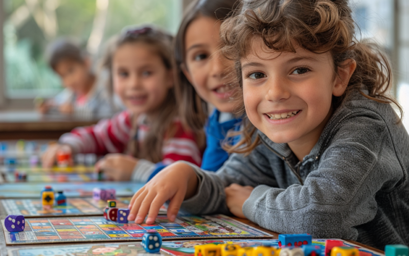 Kids at classroom playing a game 357 - TemplateMonster