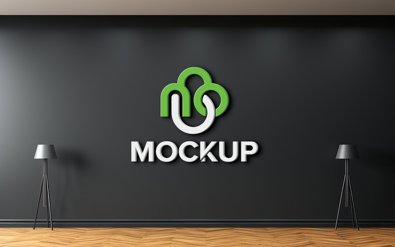 Indoor wall logo mockup template #424919 - TemplateMonster