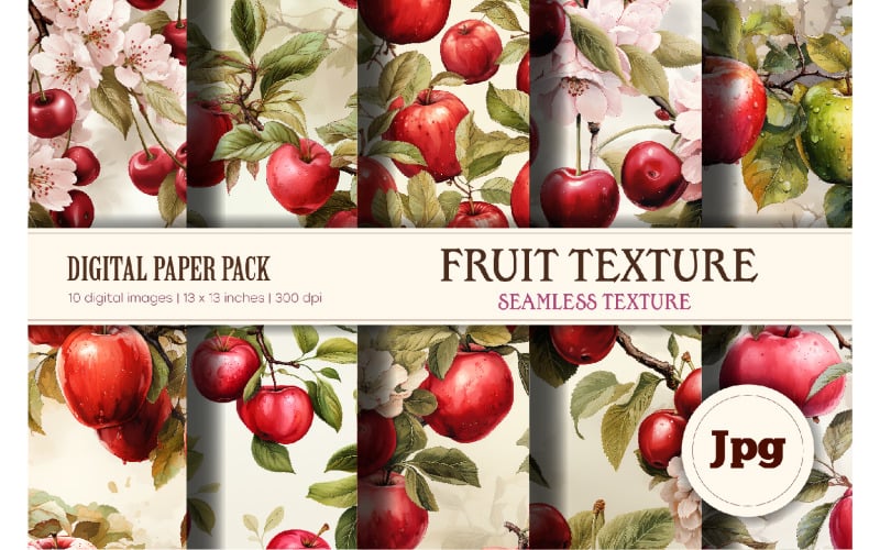 Fruit seamless texture. Digital Paper. - TemplateMonster